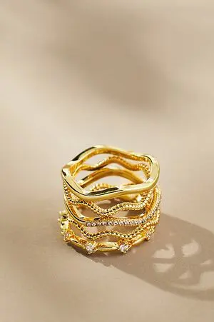 UNCOMMON JAMES Vintage Layered Rings - Gold