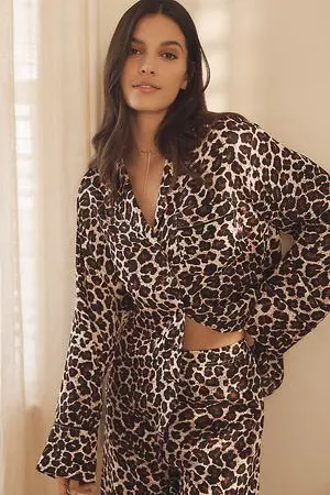 LYREBIRD Silky Overd Pajama Shirt Beige