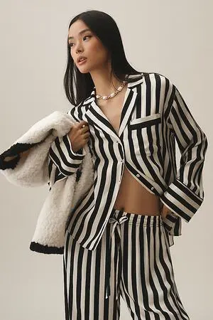LYREBIRD Silky Overd Pajama Shirt Black