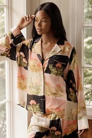 LYREBIRD Silky Overd Pajama Shirt - Multi Floral