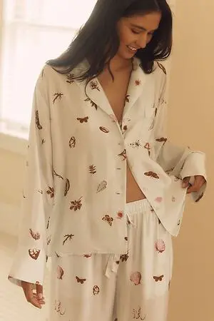 LYREBIRD Silky Overd Pajama Shirt Sky