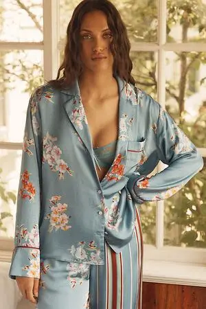 LYREBIRD Silky Overd Pajama Shirt Slate