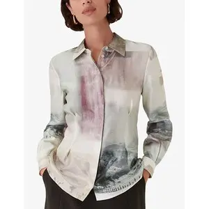 Whistles Wild Horse-pattern Silk Shirt