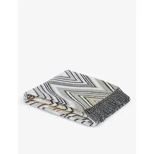 Missoni Plume Zig-zag Wool-blend Throw 130cm X 190cm - Taupe/multi