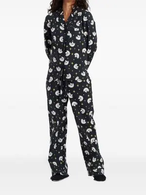 Chinti & Parker Graphic-print Pyjama Shirt - Black