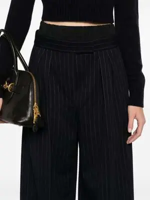 Max Mara Pinstriped Wide Leg Trousers