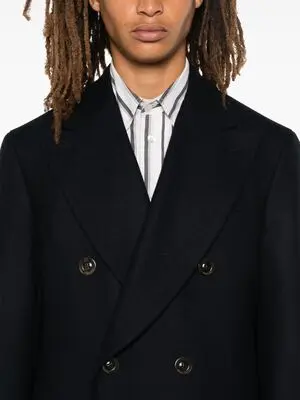 Boglioli Double-breasted Virgin Wool-blend Coat