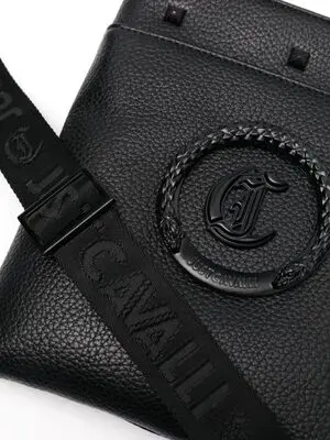 Just Cavalli Logo-plaque Leather Messenger Bag