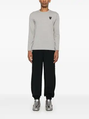 Play Comme Des Garcon Double Heart-patch T-shirt - Grey