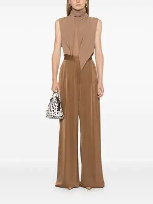 Alex Perry Double-pleat Satin Trousers
