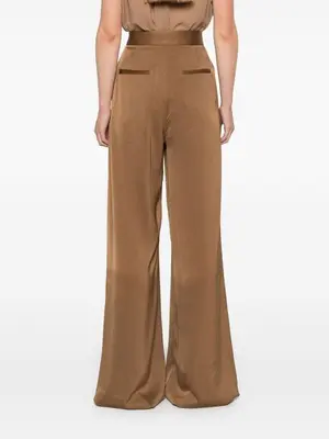 Alex Perry Double-pleat Satin Trousers