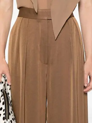 Alex Perry Double-pleat Satin Trousers