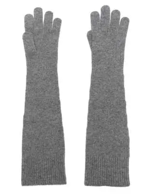 TOTEME Ribbed Long Gloves - Grey