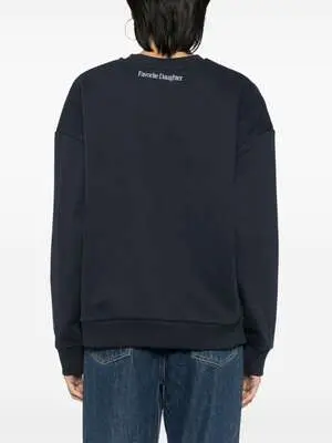 FAVORITE DAUGHTER Slogan Print Sweatshirt - Blue