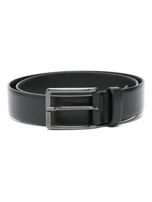 BOSS Leather Belt With Buckle Fastening