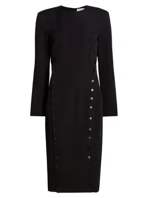 NONCHALANT LABEL Cora Long-sleeve Midi-dress - Black