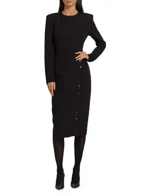 NONCHALANT LABEL Cora Long-sleeve Midi-dress