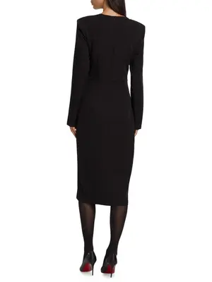 NONCHALANT LABEL Cora Long-sleeve Midi-dress