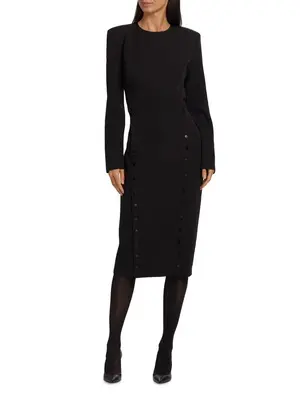 NONCHALANT LABEL Cora Long-sleeve Midi-dress