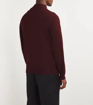 Harrods Cashmere Quarter-zip Pullover - Burgundy