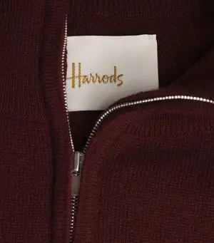 Harrods Cashmere Quarter-zip Pullover - Burgundy