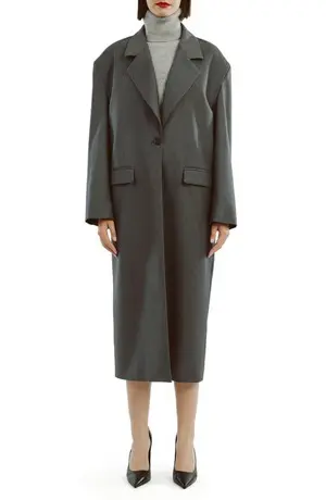 Bardot Maika Longline Coat - Dark Grey