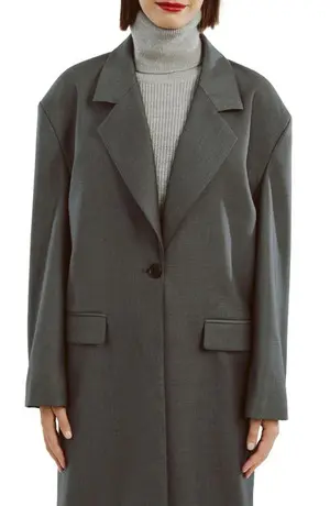 Bardot Maika Longline Coat - Dark Grey
