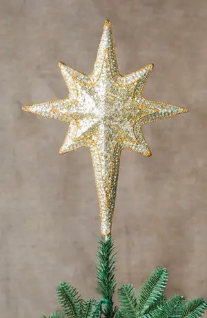 BALSAM HILL Bethlehem Beaded Star Tree Topper