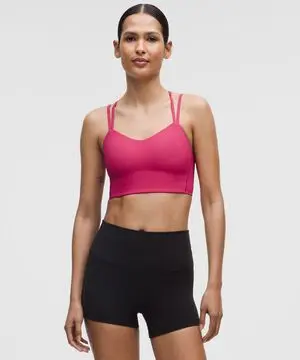 Lululemon Like A Cloud Ribbed Longline Bra Raspberry Coulis