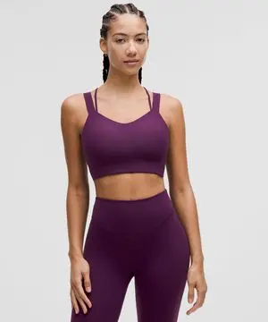 Lululemon Like A Cloud Ribbed Longline Bra Dramatic Magenta