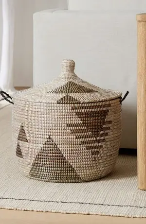 MBARE Dou Lid Storage Basket Graphic Print Low Storage