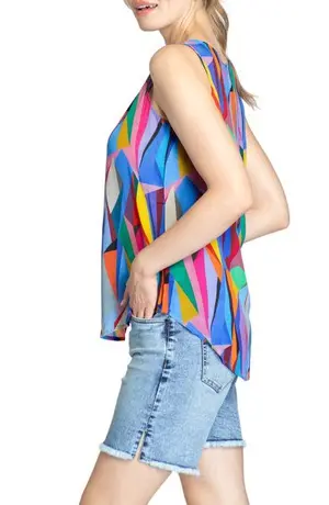 APNY Print V-neck Tank - Blue Multi