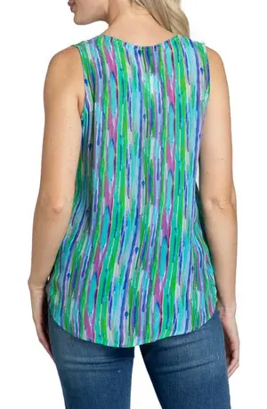 APNY Print V-neck Tank - Green Multi