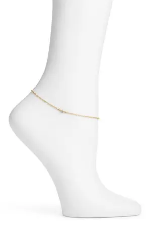 SET & STONES Bezel Cubic Zirconia Anklet - Gold