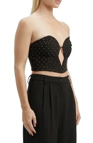 Bardot Eleni Embellished Velvet Corset Top