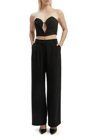 Bardot Eleni Embellished Velvet Corset Top