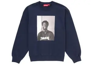 Supreme Thrasher Crewneck Sweatshirt - Navy Blue