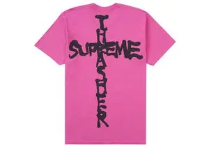 Supreme Thrasher Cross Tee Shirt Pink