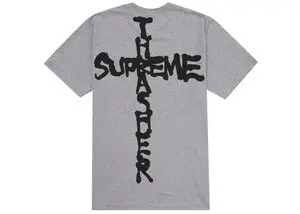 Supreme Thrasher Cross Tee Shirt Ash Grey