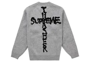 Supreme Thrasher Sweater - Heather Grey