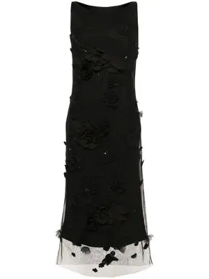 Viktor & Rolf Floral-appliqué Midi Dress