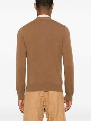 Play Comme Des Garcon Heart-patch Wool Cardigan - Brown