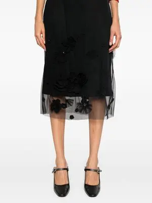 Viktor & Rolf Floral Appliqué Midi Skirt