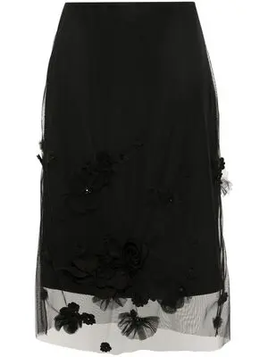 Viktor & Rolf Floral Appliqué Midi Skirt