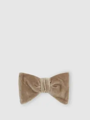 REISS Reiss Hike Velvet Bow Tie Brown