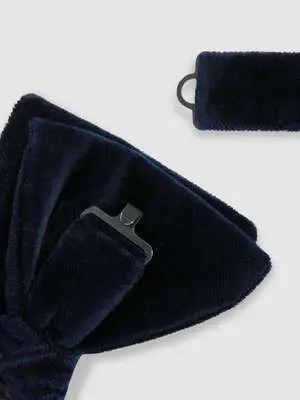 REISS Hike Velvet Bow Tie - Navy