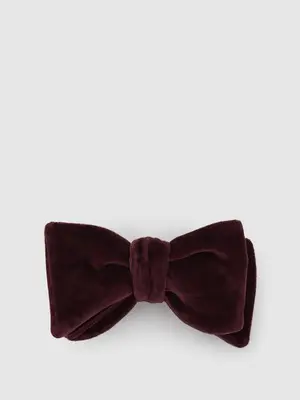 REISS Hike Velvet Bow Tie - Purple