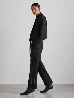 REISS Louisa Atelier Zipped Crepe Trousers