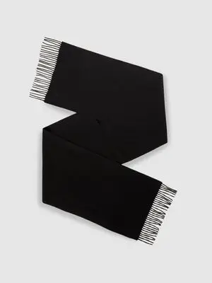REISS Picton Wool And Cashmere Scarf - Black