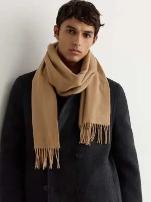 REISS Picton Wool And Cashmere Scarf - Camel